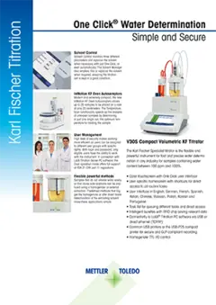 Datasheet: V30S Compact Volumetric KF Titrator - 梅特勒托利多