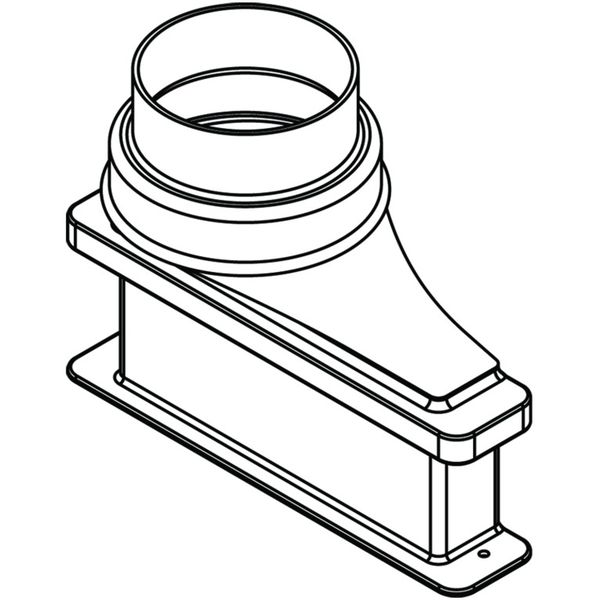 Duct transition adapter, upper, 5” diameter